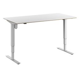 Schreibtisch Atlanta Trend, elektrisch höhenverstellbar, gerade, BxT 1600 x 800 mm, weiß/weiß kaiserkraft