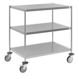 Kongamek Edelstahl-Etagenwagen, verschwei&szlig;t, LxBxH 825 x 575 x 900 mm, 3 Etagen
