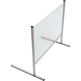 MAGNETOPLAN Hygienewand Acrylglas mit Alurahmen, F&uuml;&szlig;e, transparent, BxH 1015 x 925 mm