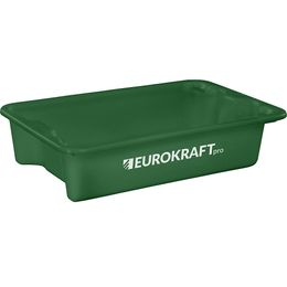 eurokraft pro Drehstapelbeh&auml;lter aus lebensmittelechtem Polypropylen, Inhalt 18 Liter, VE 3 Stk, W&auml;nde und Boden geschlossen, gr&uuml;n