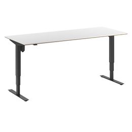 Schreibtisch Atlanta Trend, elektrisch höhenverstellbar, gerade, BxT 2000 x 800 mm, weiß/schwarz kaiserkraft