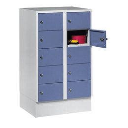 Wolf Wertfachschrank, 2 Abteile, lichtgrau / taubenblau, 10 F&auml;cher