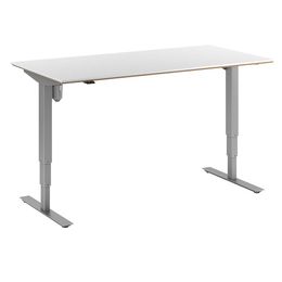 Schreibtisch Atlanta Trend, elektrisch höhenverstellbar, gerade, BxT 1600 x 800 mm, weiß/silber kaiserkraft