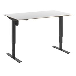Schreibtisch Atlanta Trend, elektrisch höhenverstellbar, gerade, BxT 1400 x 800 mm, weiß/schwarz kaiserkraft