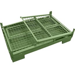 Heson Euro-Stapelbox, faltbar, LxB 1240 x 835 mm, Traglast 1000 kg, resedagr&uuml;n