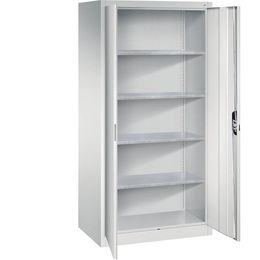C+P Werkstatt-Fl&uuml;gelt&uuml;rschrank, HxBxT 1950 x 930 x 600 mm, lichtgrau / lichtgrau