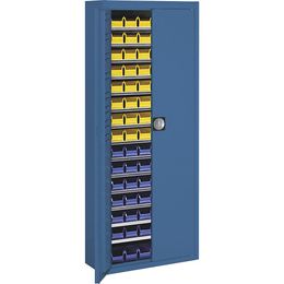 Mauser Magazinschrank mit Sichtlagerk&auml;sten, HxBxT 1740 x 680 x 280 mm, einfarbig, blau, 90 K&auml;sten