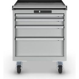 LISTA Schubladenschrank, fahrbar, BxT 564 x 572 mm, 4 Schubladen, lichtgrau