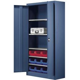 Mauser Magazinschrank, einfarbig, mit 12 Sichtlagerk&auml;sten, 5 Fachb&ouml;den, blau, ab 3 Stk