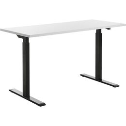 Topstar Schreibtisch, elektrisch höhenverstellbar, gerade, BxT 1400 x 600 mm, weiß/schwarz