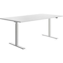 Topstar Schreibtisch, elektrisch höhenverstellbar, gerade, BxT 1800 x 800 mm, weiß/weiß