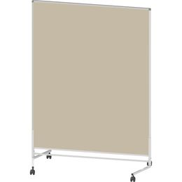 Funktionswand, mobil, Textil, beidseitig, beige, BxH 1200 x 1500 mm kaiserkraft