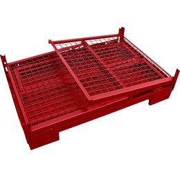 Heson Euro-Stapelbox, faltbar, LxB 1240 x 835 mm, Traglast 1000 kg, feuerrot