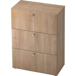 eurokraft pro H&auml;ngeregistraturschrank, HxBxT 1100 x 800 x 420 mm, Nussbaum / Nussbaum