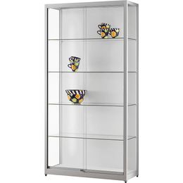 Vitrine mit LED-Beleuchtung, H&ouml;he 1972 mm, mit Schiebet&uuml;ren, Breite 1000 mm, ohne Unterschrank kaiserkraft