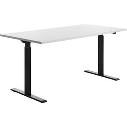 Topstar Schreibtisch, elektrisch höhenverstellbar, gerade, BxT 1600 x 800 mm, weiß/schwarz