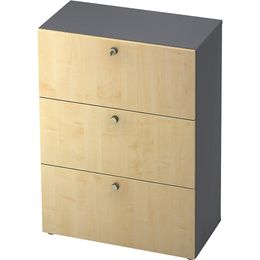 eurokraft pro Hängeregistraturschrank, HxBxT 1100 x 800 x 420 mm, graphit / Ahorn-Dekor