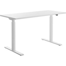Topstar Schreibtisch, elektrisch höhenverstellbar, gerade, BxT 1400 x 600 mm, weiß/weiß