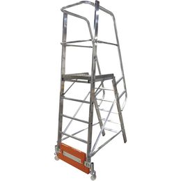 Krause Alu-Plattformleiter STABILO Vario kompakt, f&uuml;r enge G&auml;nge, Breite 820 mm, 6 Stufen