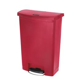Rubbermaid Treteimer SLIM JIM®, aus Polyethylen, 90 l, rot, fahrbar