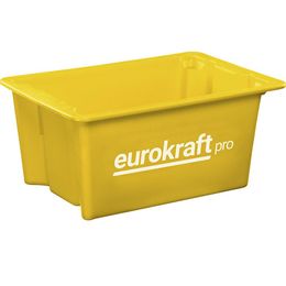 eurokraft pro Drehstapelbeh&auml;lter aus lebensmittelechtem Polypropylen, Volumen 34 l, VE 3 Stk, W&auml;nde und Boden geschlossen, gelb