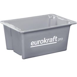 eurokraft pro Drehstapelbeh&auml;lter aus lebensmittelechtem Polypropylen, Volumen 34 l, VE 3 Stk, W&auml;nde und Boden geschlossen, grau
