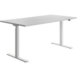 Topstar Schreibtisch, elektrisch höhenverstellbar, gerade, BxT 1600 x 800 mm, weiß/weiß