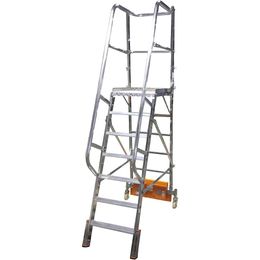 Krause Alu-Plattformleiter STABILO Vario kompakt, f&uuml;r enge G&auml;nge, Breite 820 mm, 7 Stufen