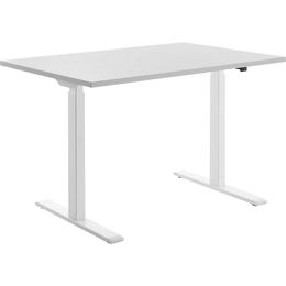 Topstar Schreibtisch, elektrisch höhenverstellbar, gerade, BxT 1200 x 800 mm, lichtgrau/weiß