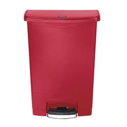 Rubbermaid Treteimer SLIM JIM , aus Polyethylen, 90 l, rot, fahrbar