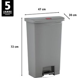 Rubbermaid Treteimer SLIM JIM , aus Polyethylen, 50 l, grau