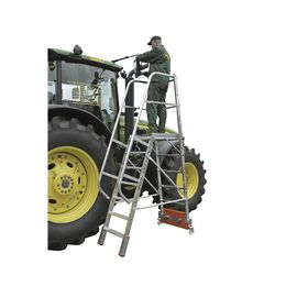 Krause Alu-Plattformleiter STABILO Vario kompakt, f&uuml;r enge G&auml;nge, Breite 820 mm, 7 Stufen