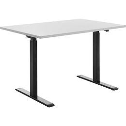 Topstar Schreibtisch, elektrisch höhenverstellbar, gerade, BxT 1200 x 800 mm, lichtgrau/schwarz