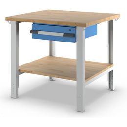 eurokraft pro Werkbank, Baukastensystem Serie 7000, 1 Schublade, 1 Ablageboden, BxT 1000 x 900 mm
