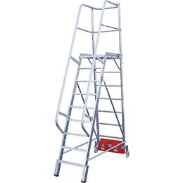 Krause Alu-Plattformleiter STABILO Vario kompakt, f&uuml;r enge G&auml;nge, Breite 820 mm, 9 Stufen