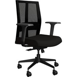 Bürostuhl AERO, mit Armlehnen, schwarz, ohne Kopfstütze kaiserkraft