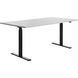 Topstar Schreibtisch, elektrisch höhenverstellbar, gerade, BxT 1800 x 800 mm, lichtgrau/schwarz