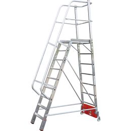 Krause Alu-Plattformleiter STABILO Vario kompakt, f&uuml;r enge G&auml;nge, Breite 820 mm, 9 Stufen