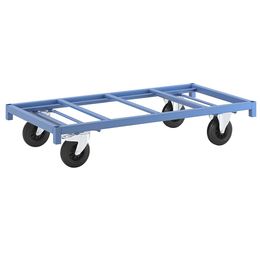 eurokraft pro Plattformwagen MODULAR, Tragfähigkeit 500 kg, Ladefläche 1550 x 800 mm, 2 Lenkrollen mit Doppelstopp, 2 Bockrollen