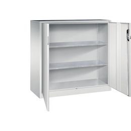 C+P Werkstatt-Beistellschrank mit Fl&uuml;gelt&uuml;ren, HxBxT 1200 x 1200 x 500 mm, lichtgrau / lichtgrau