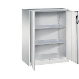 C+P Werkstatt-Beistellschrank mit Fl&uuml;gelt&uuml;ren, HxBxT 1200 x 930 x 500 mm, lichtgrau / lichtgrau
