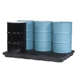 Justrite PE-Auffangwanne aus PE-Regenerat, Flachwanne, f&uuml;r 1 x 200 l F&auml;sser, Auffangvolumen 45 l