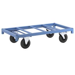 eurokraft pro Plattformwagen MODULAR, Tragf&auml;higkeit 500 kg, Ladefl&auml;che 1300 x 700 mm, 2 Lenkrollen mit Doppelstopp, 2 Bockrollen
