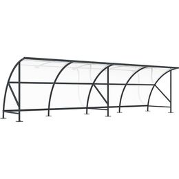 WSM Fahrradüberdachung, aus Polycarbonat, BxT 8250 x 2100 mm, anthrazitgrau RAL 7016