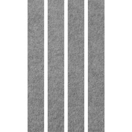 Akustik-Wandpaneelen-Set, Wandst&auml;rke 25 mm, grau meliert, VE 4 Stk, HxB 2000 x 250 mm kaiserkraft
