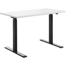 Topstar Schreibtisch, elektrisch h&ouml;henverstellbar, gerade, BxT 1200 x 600 mm, wei&szlig;/schwarz