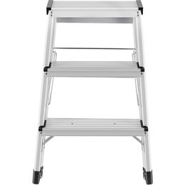 Hailo Alu-Klapptritt D60 StandardLine, Doppelstufen-Klapptritt, Tragf&auml;higkeit 150 kg, 2 x 3 Stufen, Tritth&ouml;he 600 mm