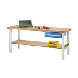eurokraft pro Werkbank, Baukastensystem Serie 7000, 1 Schublade, 1 Ablageboden, BxT 1500 x 700 mm