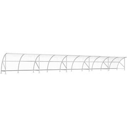 WSM Fahrradüberdachung, aus Polycarbonat, BxT 20550 x 2100 mm, silber