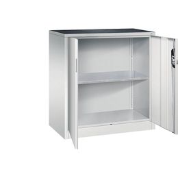C+P Werkstatt-Beistellschrank mit Flügeltüren, Breite x Tiefe 930 x 500 mm, lichtgrau / lichtgrau